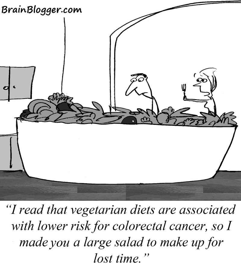 Cartoon – Vegetarians and Colorectal Cancer | Brain Blogger